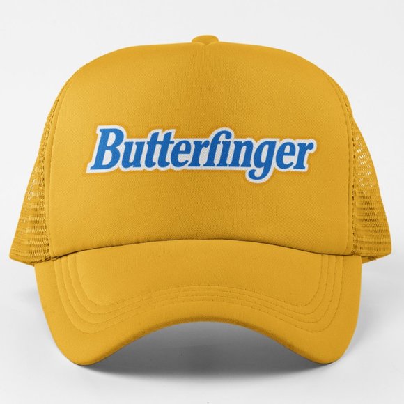 Accessories | New Butterfinger 1983 Retro Logo Foam Trucker Mesh Snapback Hat Golden Yellow ...